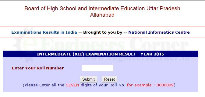 UP Board Intermediate (Class XII)/Class 12th Results 2015 Declared at ...