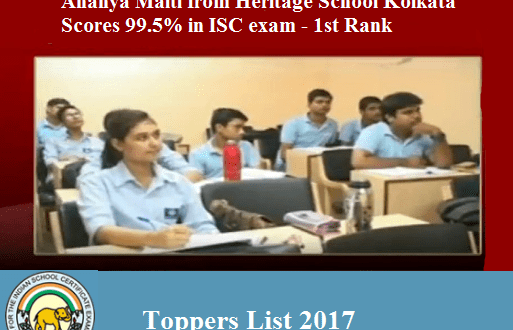 Toppers List - ICSE Class 10th & ISC Class 12th Result 2017 | CISCE ...