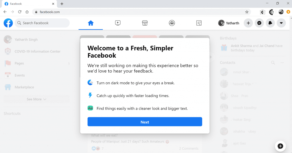 Facebook introduces New Re-Design UI and Dark Mode Feature - Engineers ...
